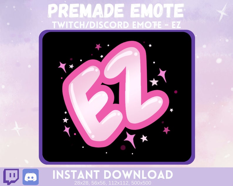 Premade EZ - Gaming, Easy - Emote Instant Download for Twitch, Discord ...