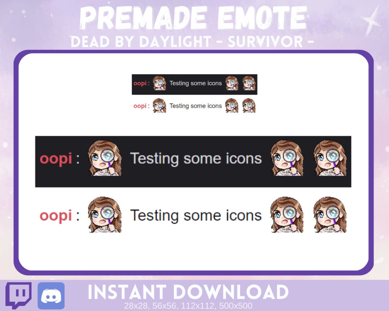 Premade Dead by Daylight Nancy Survivor Emote Instant Download - Etsy