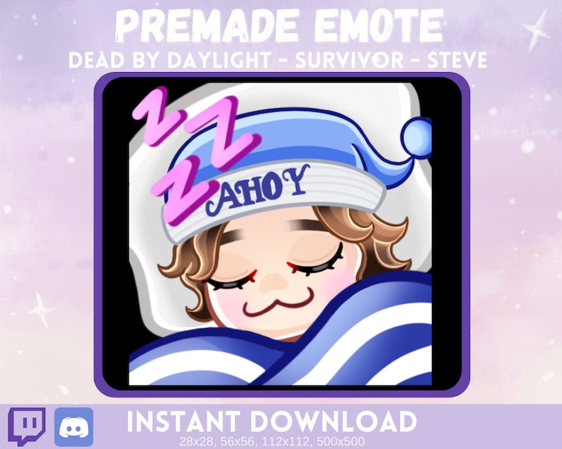 Premade Steve Sleepy Dead by Daylight Emote Instant Download - Etsy