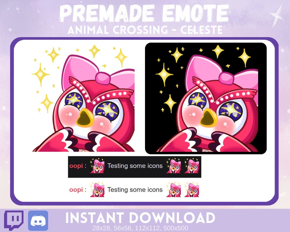 Premade Celeste Animal Crossing Emote Instant Download - Etsy
