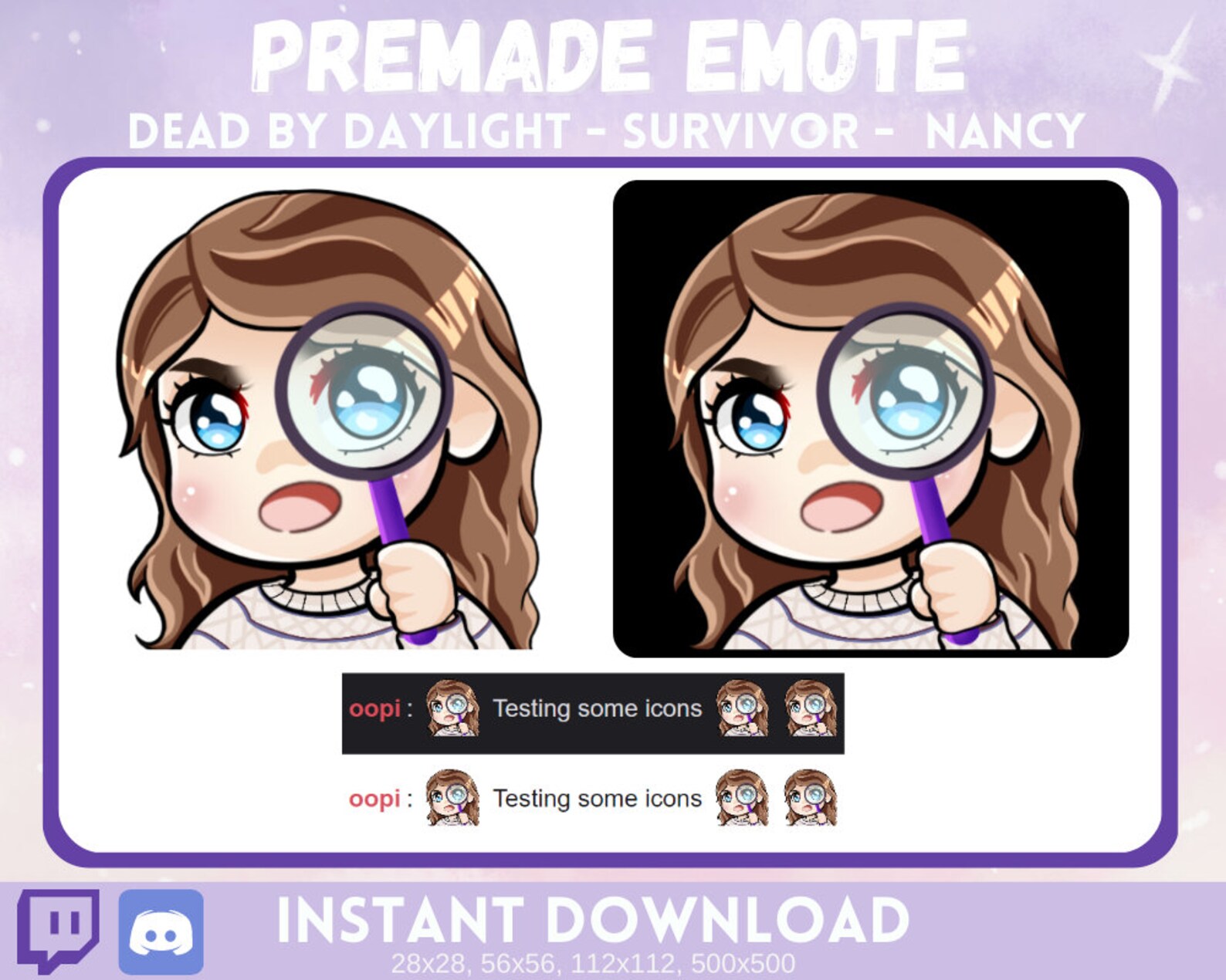 Premade Dead by Daylight Nancy Survivor Emote Instant Download - Etsy