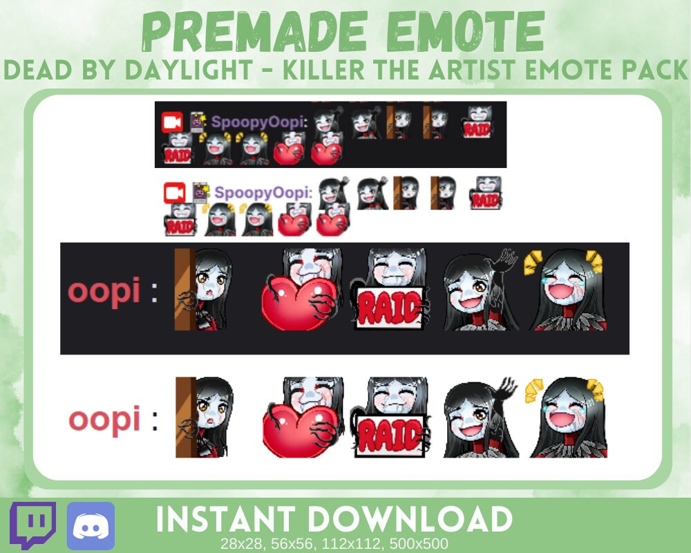 Premade the Artist Killer Dead by Daylight Raid Emote Pack Instant ...