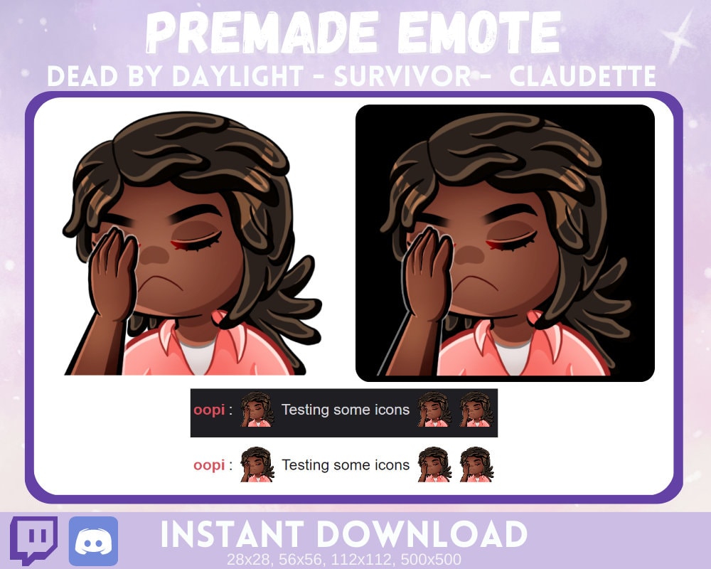Premade Dead by Daylight Claudette Face Palm Survivor Emote Instant ...