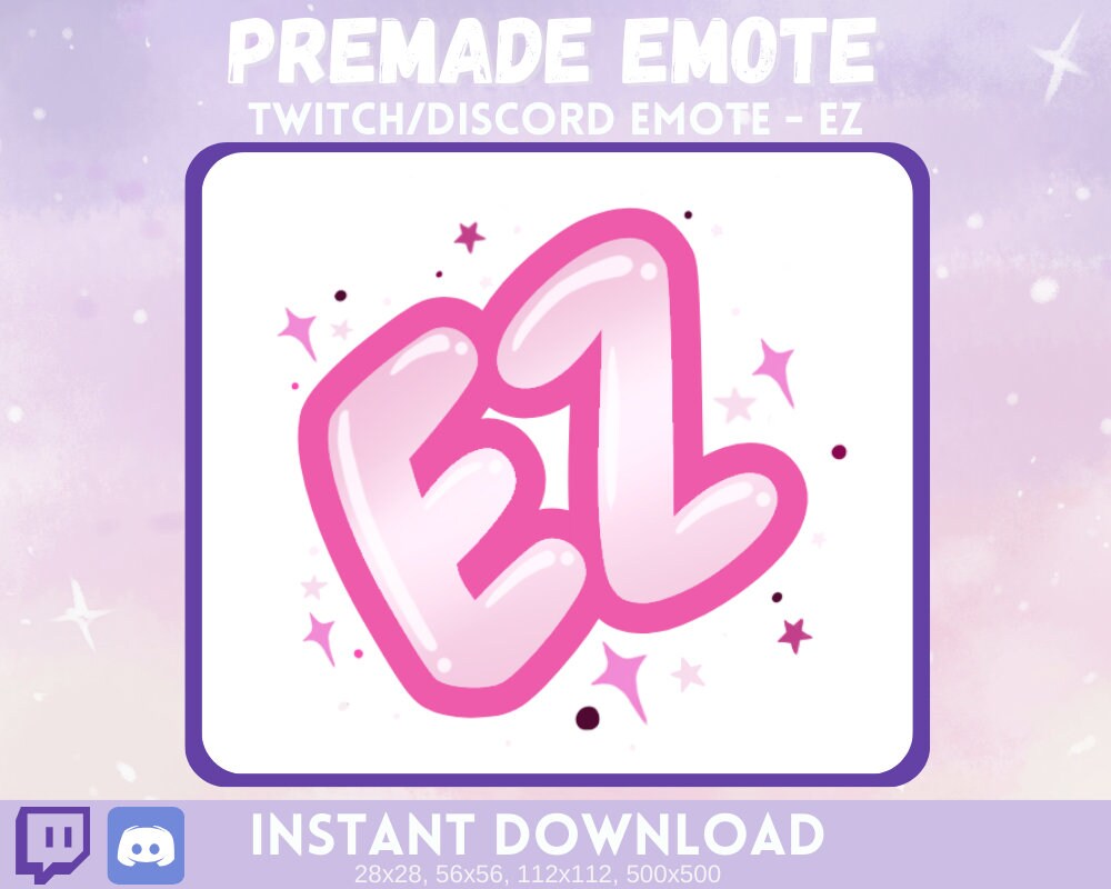 Premade EZ - Gaming, Easy - Emote Instant Download for Twitch, Discord ...