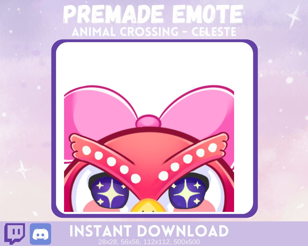 Twitch Animal Crossing Emote Celeste Lurk - Etsy