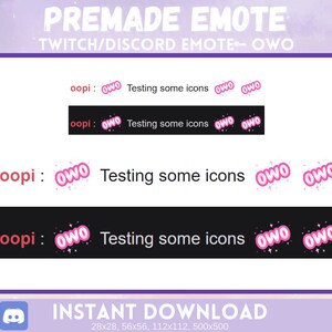 Cute Premade Owo - Gaming - Emote Instant Download for Twitch, Discord ...