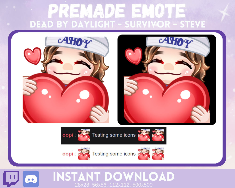 Premade Steve Heart Dead by Daylight Emote Instant Download - Etsy
