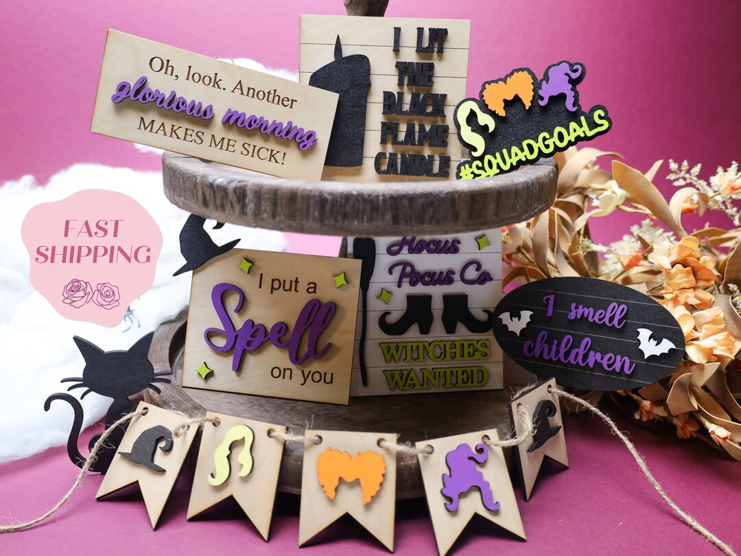 Hocus Pocus Squad Goals Sign,halloween Tier Tray Decor,hocus Pocus ...