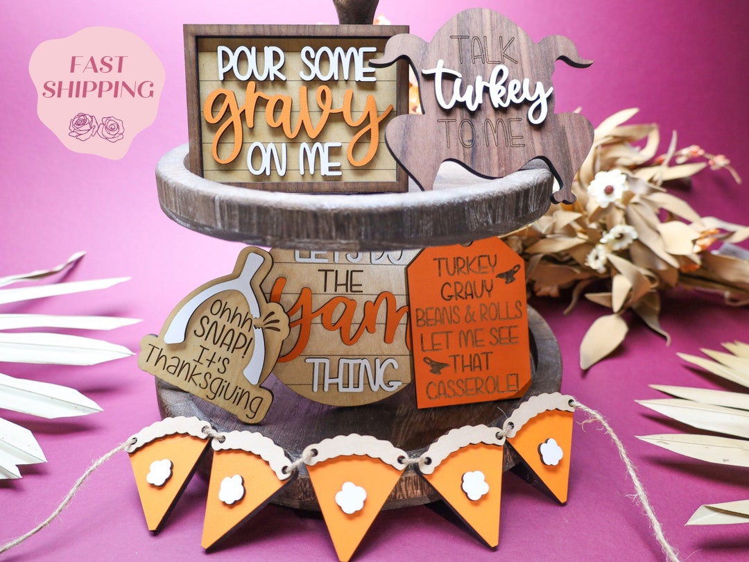 Funny Thanksgiving Signssilly Fall Tier Tray Decorpumpkin - Etsy