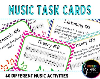 Music Task Cards - Etsy