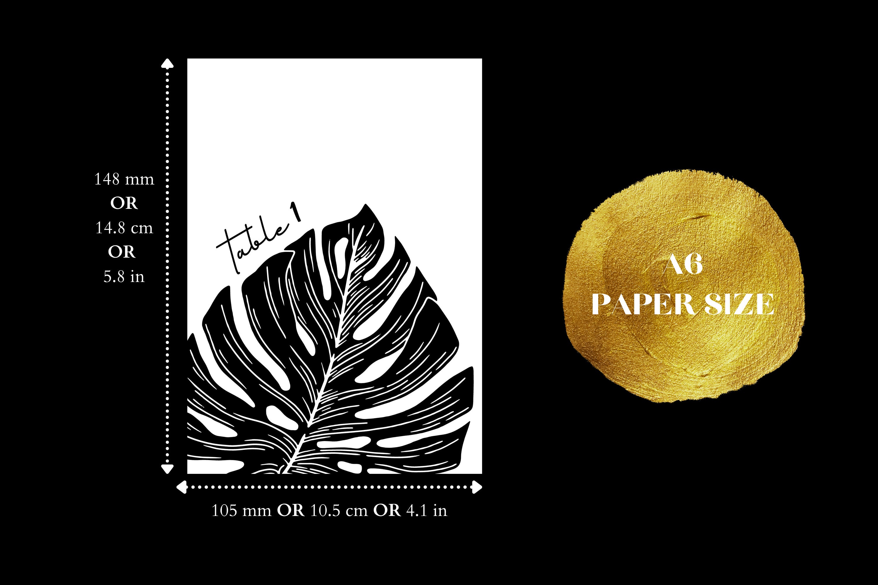 MONSTERA Printable Table Number | Minimal Tropical Table Card | A6 ...