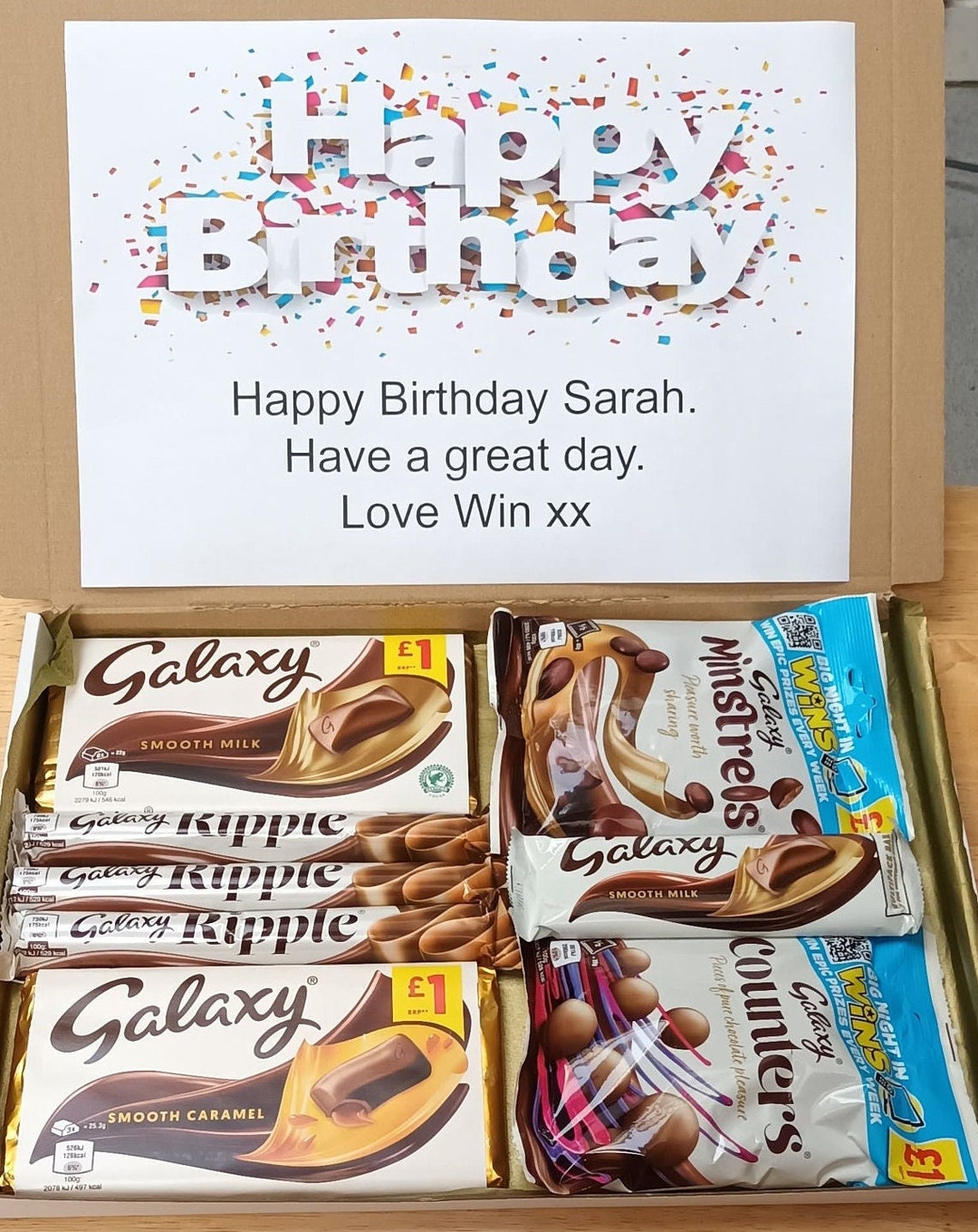 Galaxy Luxury Chocolate Box Gift Hamper, Personalised Message, Ideal ...