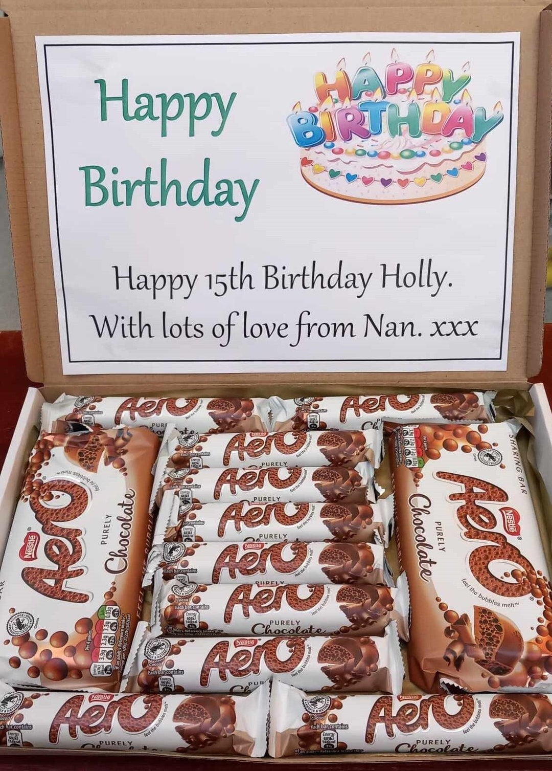 Personalised Milk Aero Chocolate Hamper Box. Birthday Gift Christmas ...