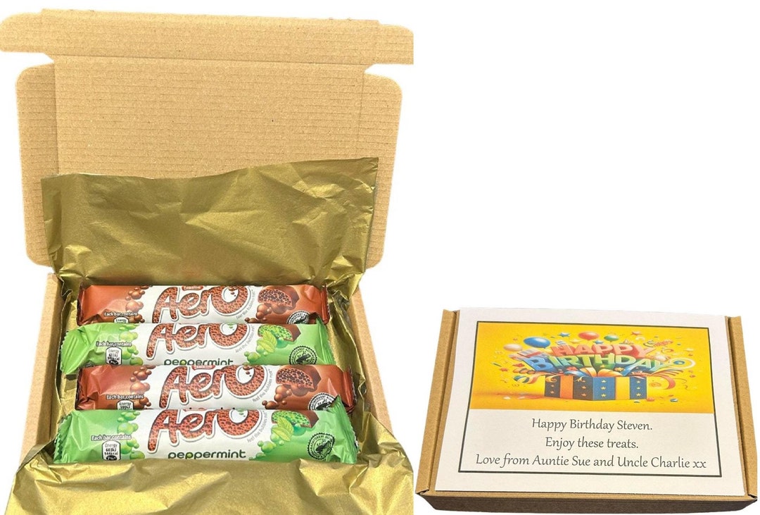 Mint Milk Aero Chocolate Box Gift Hamper, Personalised Message, Ideal ...