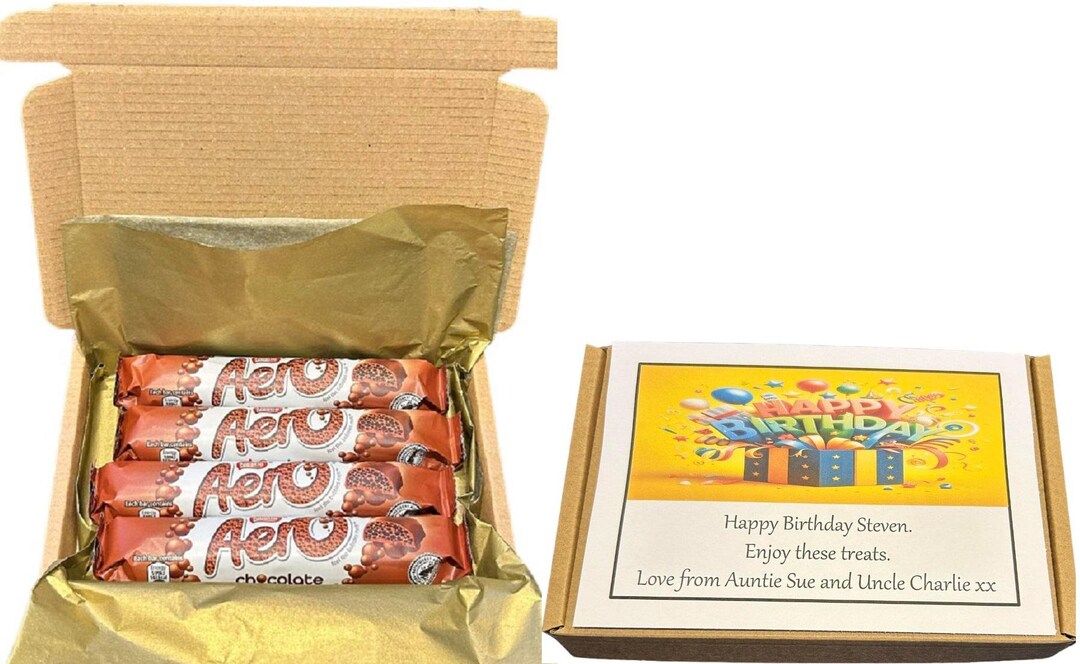 Milk Aero Chocolate Box Gift Hamper, Personalised Message, Ideal Treat ...