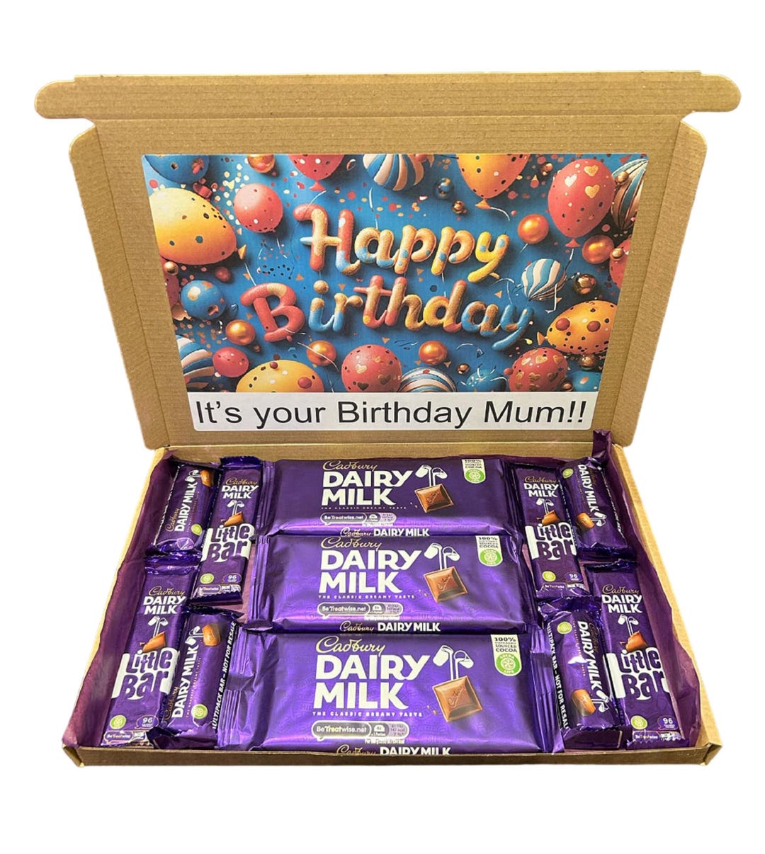 Dairy Milk Chocolate Box Gift Hamper, Personalised Message, Ideal Treat ...
