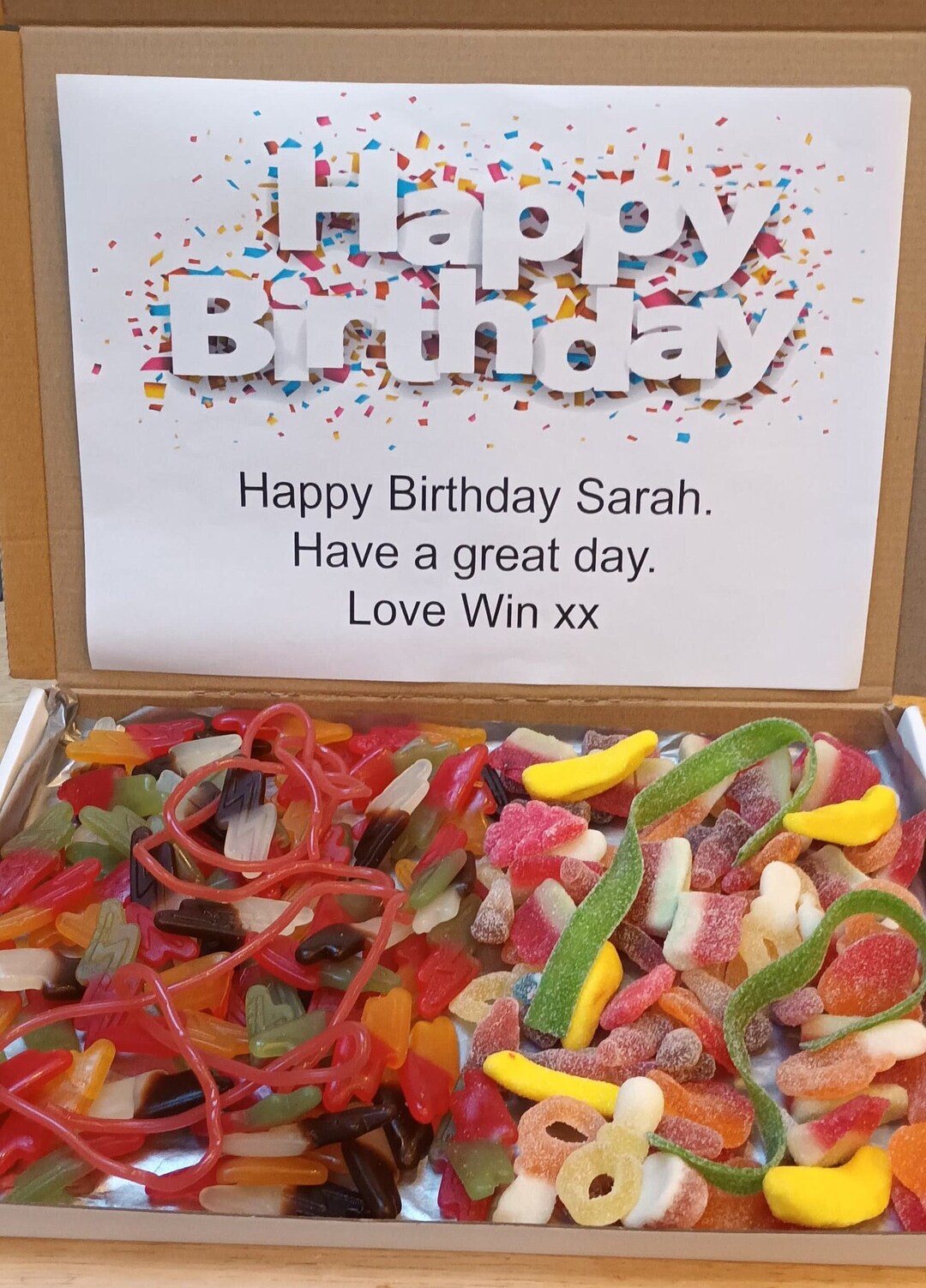 1KG Sweet Box Gift Hamper: Personalised Message Treat - Etsy