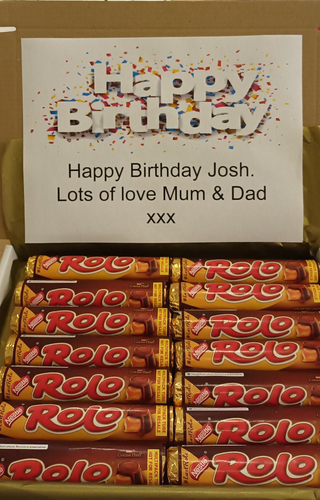 Personalised Rolo Chocolate Hamper Box. Birthday Gift Christmas Present ...