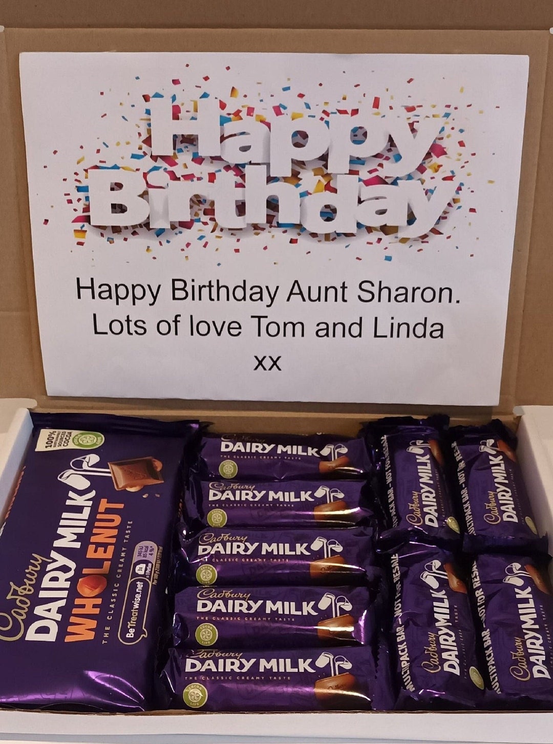 Whole Nut Chocolate Box Gift Hamper, Personalised Message, Ideal Treat ...