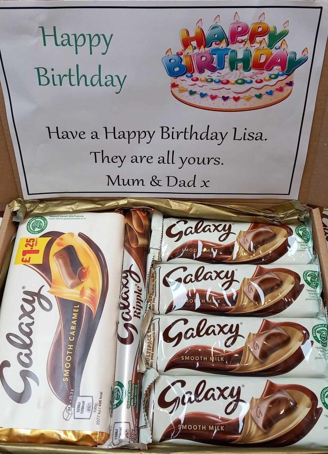 Galaxy Luxury Chocolate Box Gift Hamper, Personalised Message, Ideal ...