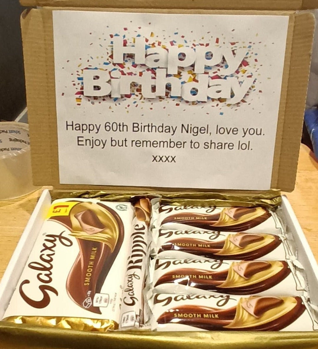 Personalised Galaxy Chocolate Bar Sweet Gift Box Hamper - Etsy