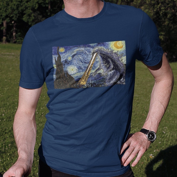 Godzilla Van Gogh T Shirt - Etsy