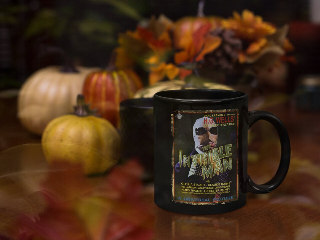 The Invisible Man Retro Distressed Edge Movie Poster Mug, Invisible Man ...