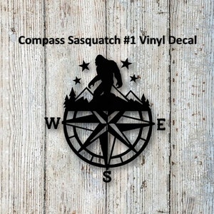 Bigfoot Sasquatch Compass Decal #1 - Etsy