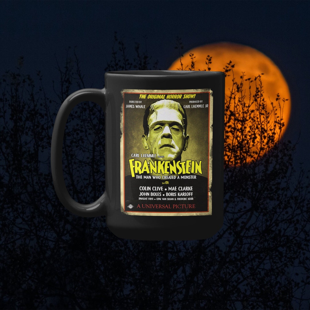 Frankenstein Retro Distressed Edge Movie Poster Mug, Frankenstein Mug ...