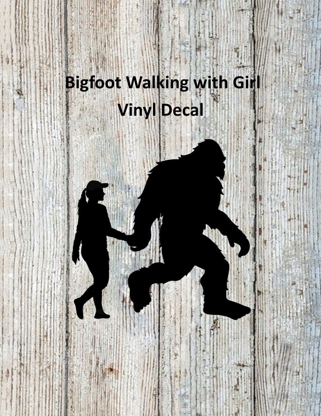 Bigfoot/sasquatch Walking With Girl Vinyl Decal - Etsy