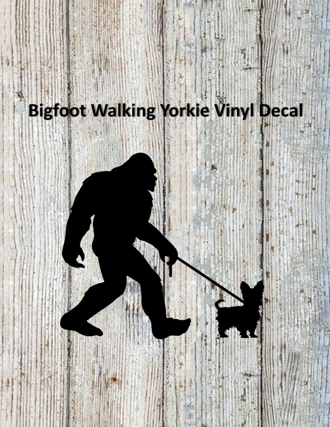 Bigfoot/sasquatch Walking Yorkshire Terrier Vinyl Decal - Etsy