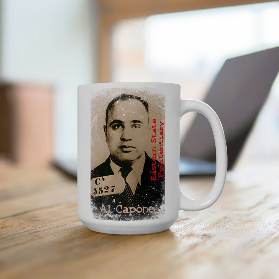 Al Capone Retro Distressed Edge Mug Shot Mug Al Capone Coffee Mug, Al ...