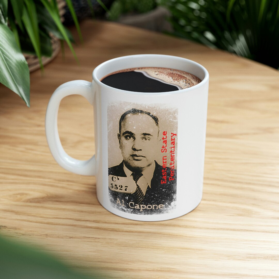 Al Capone Retro Distressed Edge Mug Shot Mug Al Capone Coffee Mug, Al ...