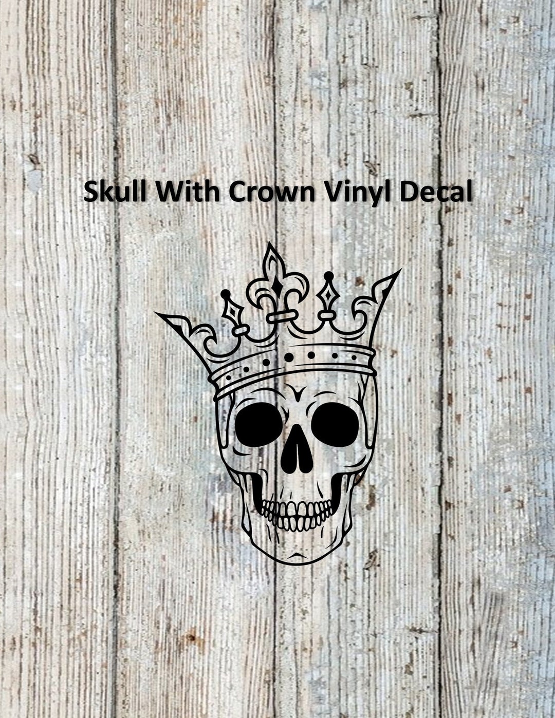 Skull With Crown Vinyl Decal - Etsy