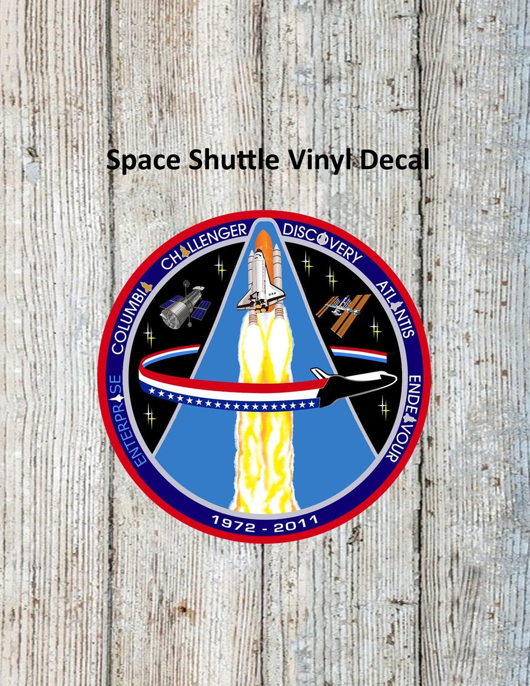 Space Shuttle Vinyl Decal 4" X 4" Full Color - Etsy