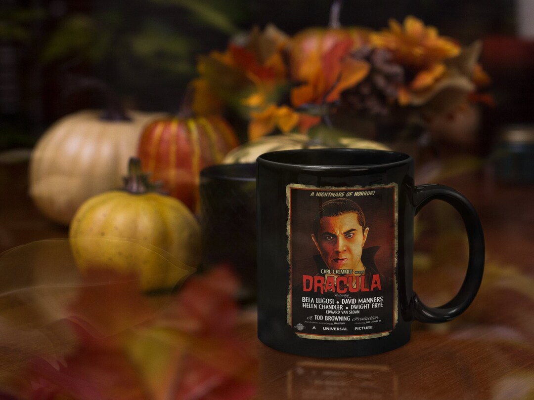 Dracula Retro Distressed Edge Movie Poster Mug, Dracula Mug, Dracula ...