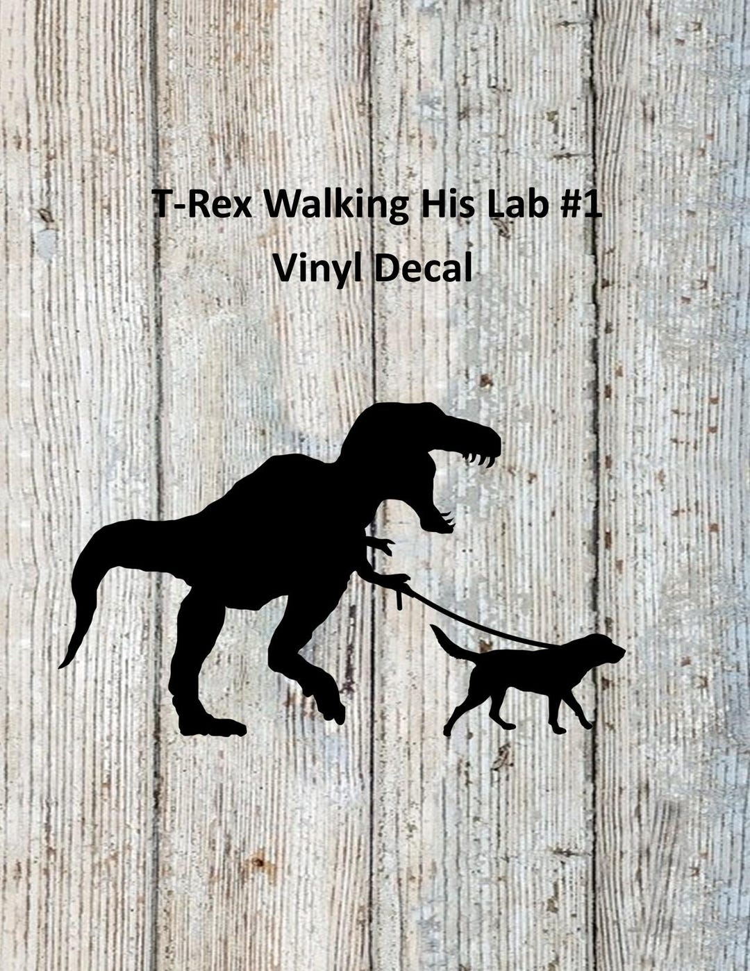 T-rex Walking His Lab #1 Vinyl Decal - Etsy