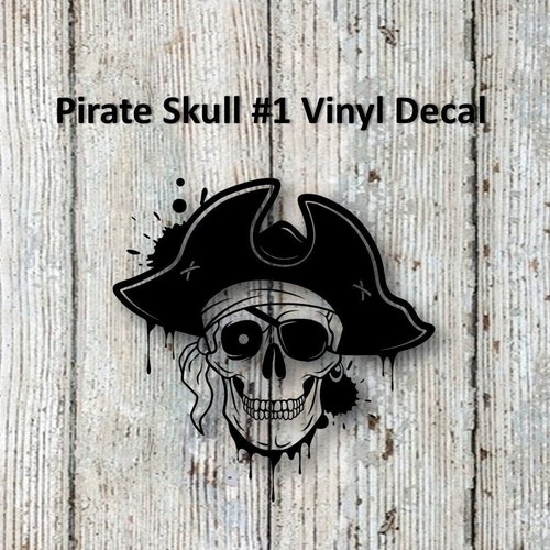 Pirate Skull Compass Vinyl Decal Sticker Compass Rose Ship | Etsy