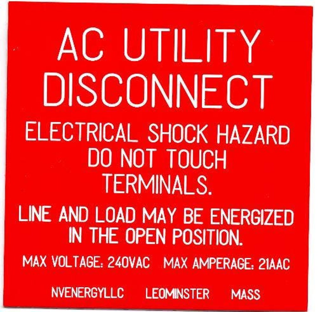 Solar Placards and Labels, NFPA1 Labels, Plumbing and Contracting. - Etsy