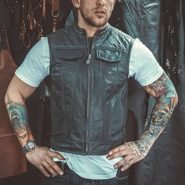 Denim Biker Vest