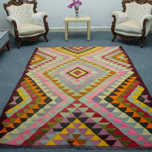 Bohemian Kilim Rug - Etsy