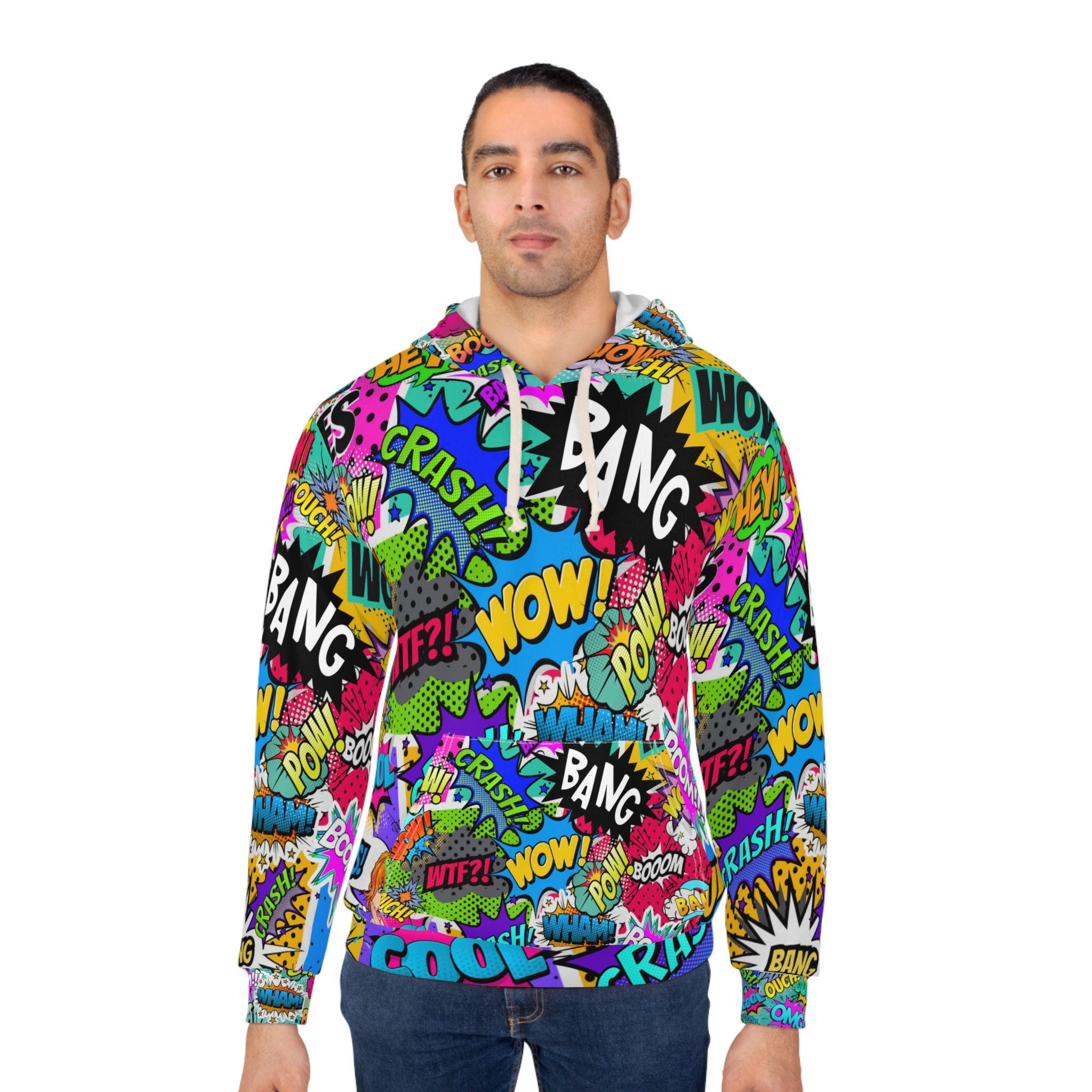 Unisex Comic Book Hoodie Comic Art Hoodie Comic Lover Pop Art Hoodie ...