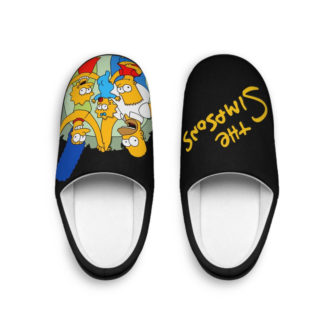 The Simpson Men's Indoor Slippers Simpson Family Cartoon - Etsy