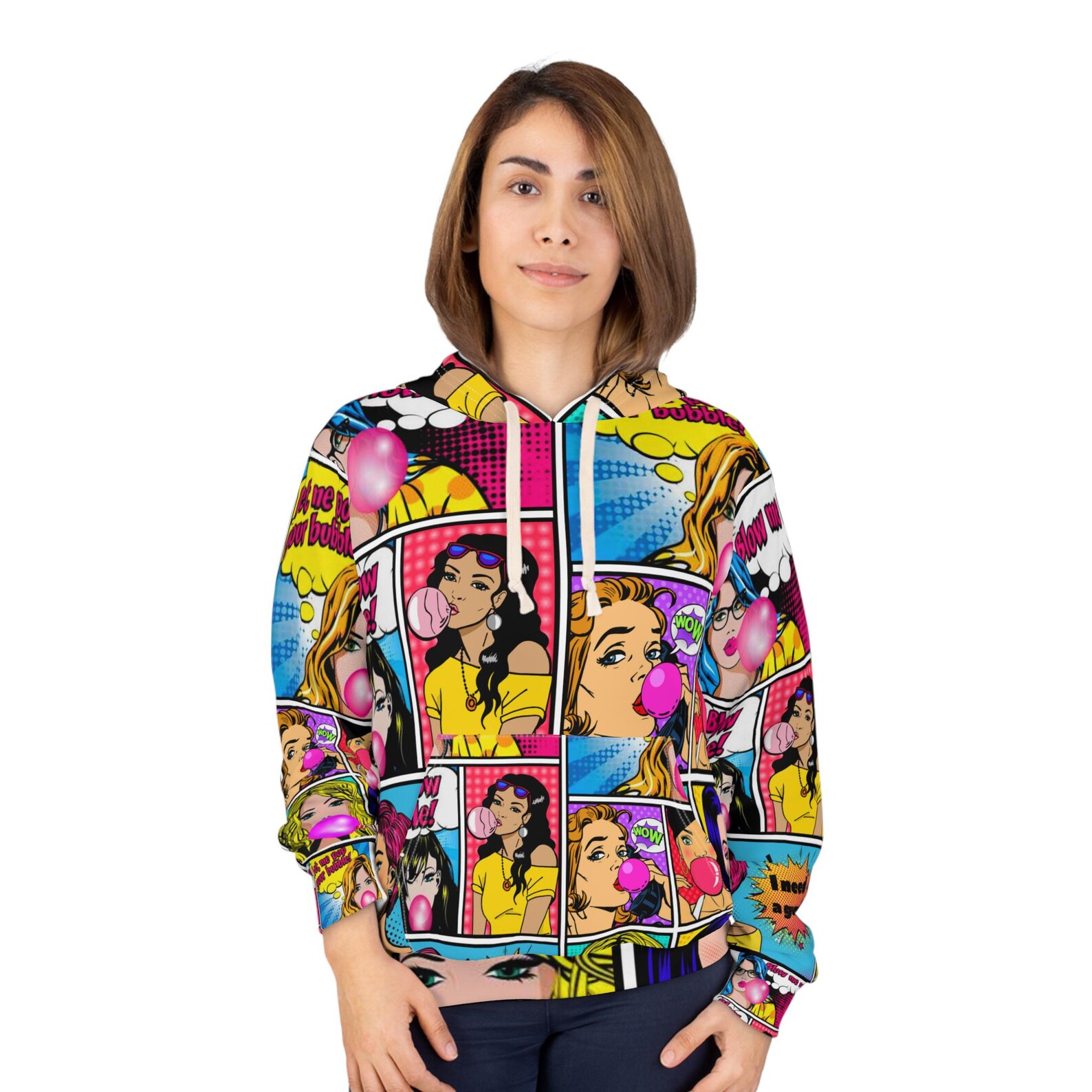 Women's Comic Book Hoodie Comic Art Hoodie Comic Lover Pop Art Hoodie ...