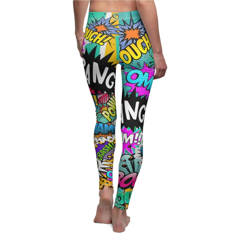Fun Comic Pop Art Leggings Comic Cartoon Yoga Leggings Comic Leggings ...