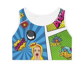 Cartoon Sports Bra - Etsy