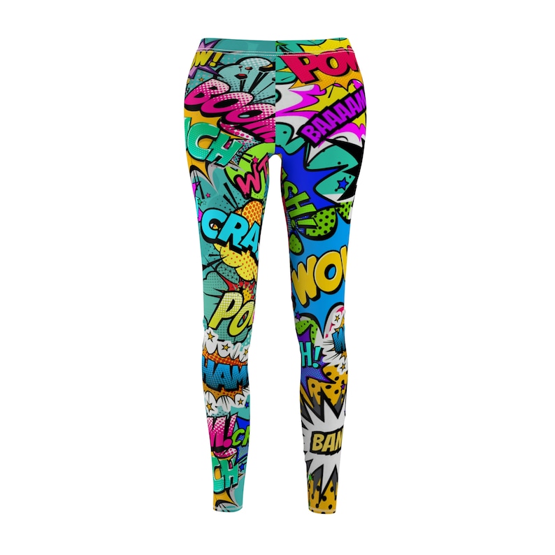 Fun Comic Pop Art Leggings Comic Cartoon Yoga Leggings Comic Leggings ...