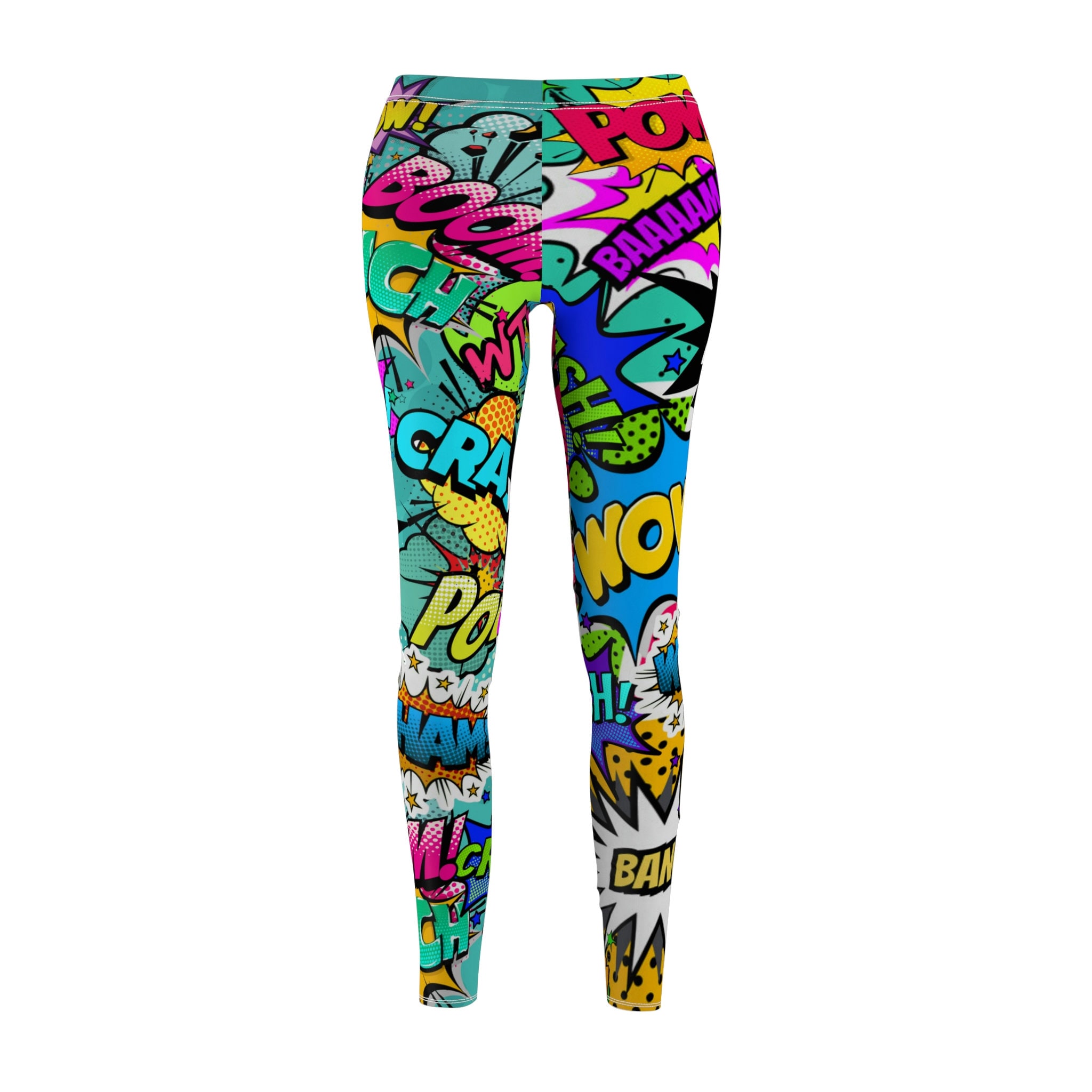 Fun Comic Pop Art Leggings Comic Cartoon Yoga Leggings Comic Leggings ...