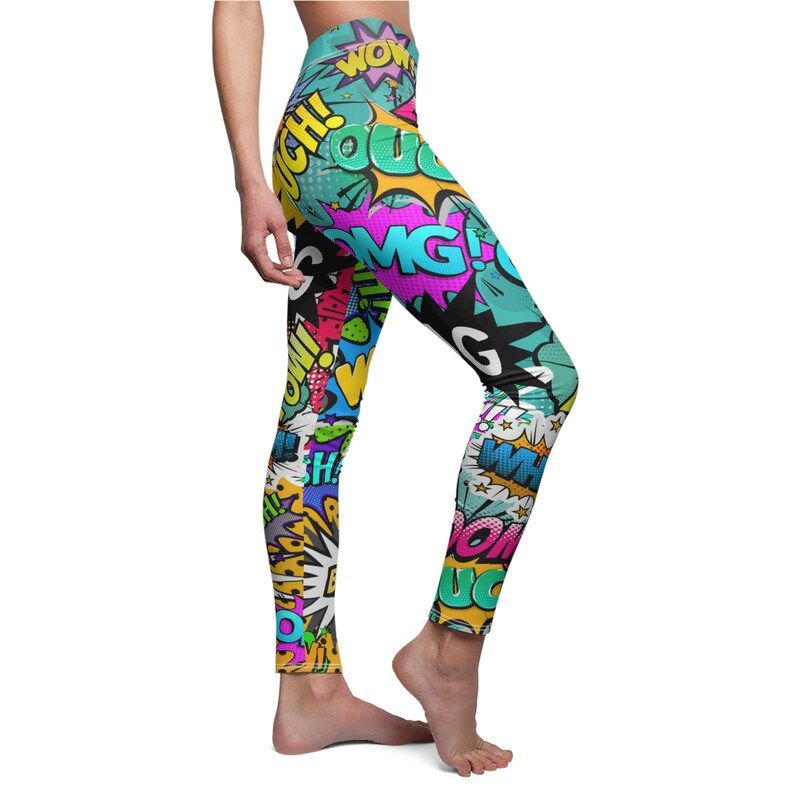 Fun Comic Pop Art Leggings Comic Cartoon Yoga Leggings Comic - Etsy