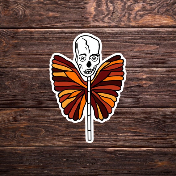 Skull Butterfly Sticker Fall Creepy Sticker Halloween - Etsy